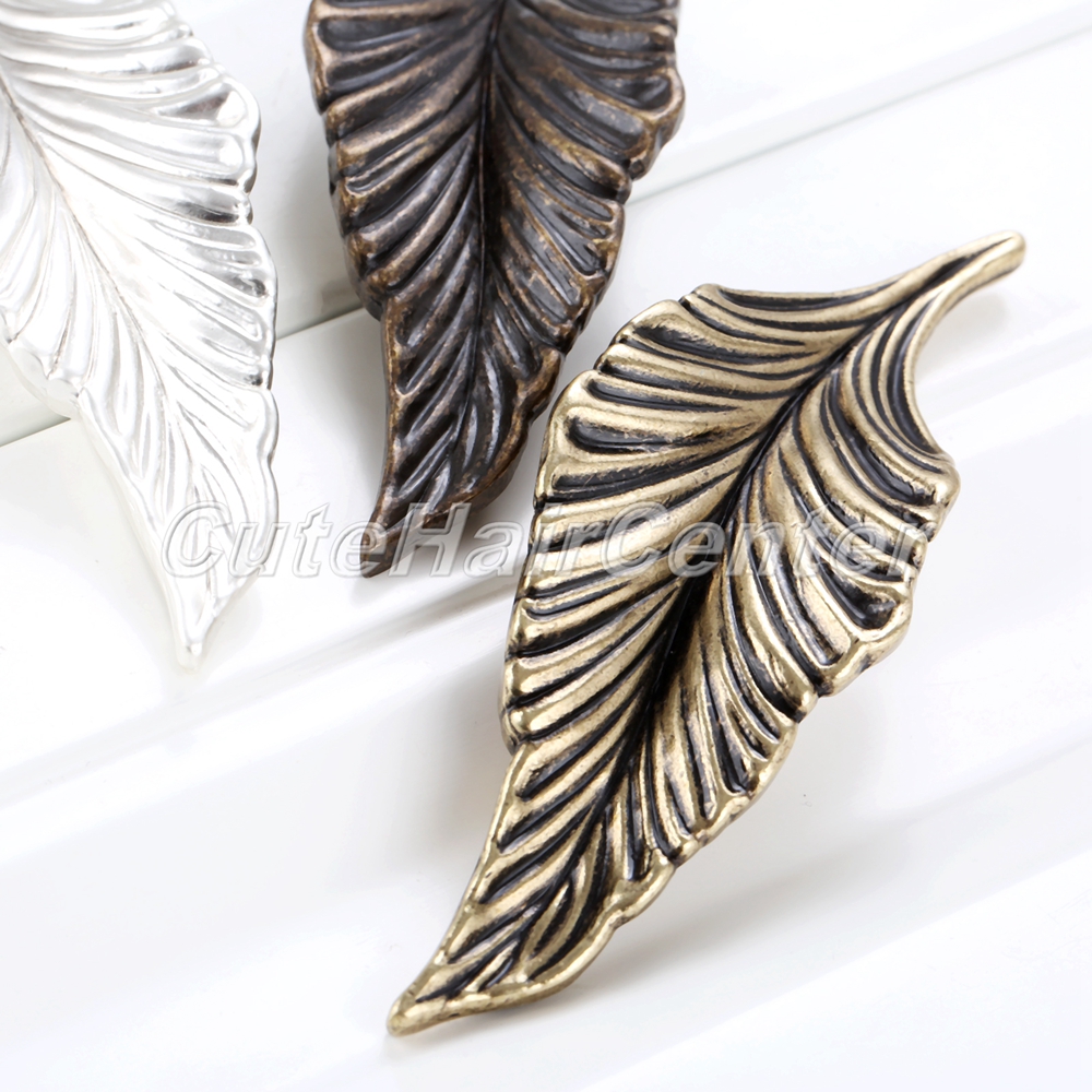 2pcs Leaf Shaped Cabinet Handles Wardrobe Door Pulls Knobs Furniture ...